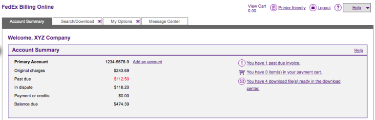FedEx Billing Solutions | Pay or Manage Account Invoice Online - Hybrid ...