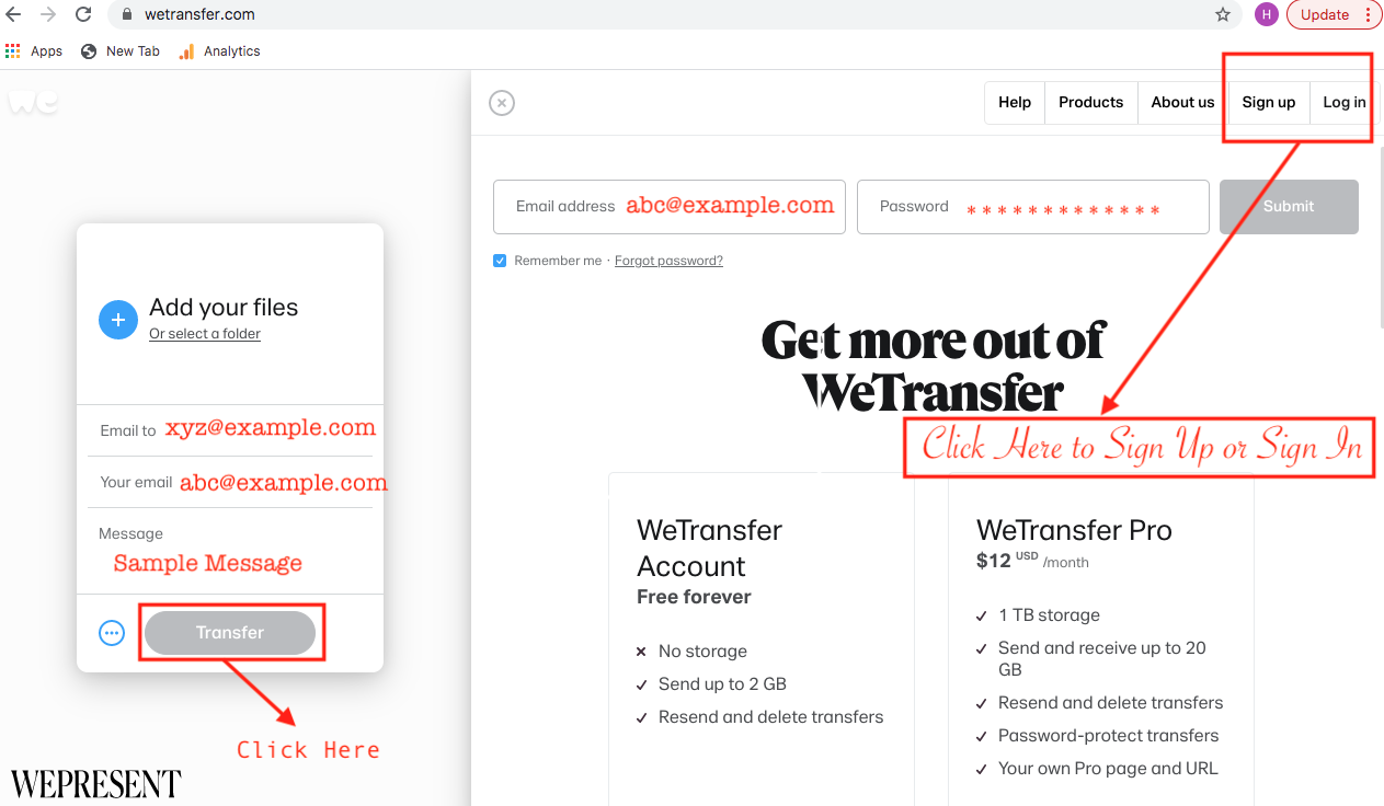 Transfer Files & Folder using WeTransfer Options - Hybrid Cloud Tech