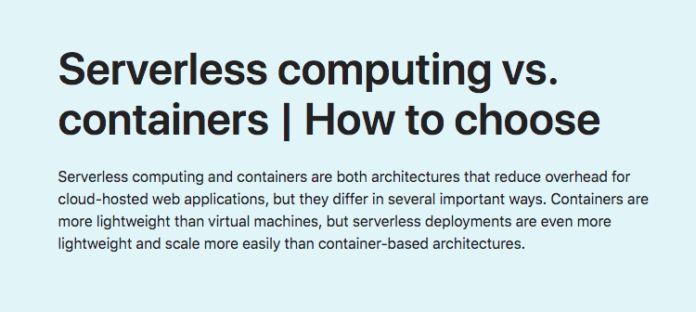 Serverless Computing vs. Containers | How to Make a Decision - Hybrid ...